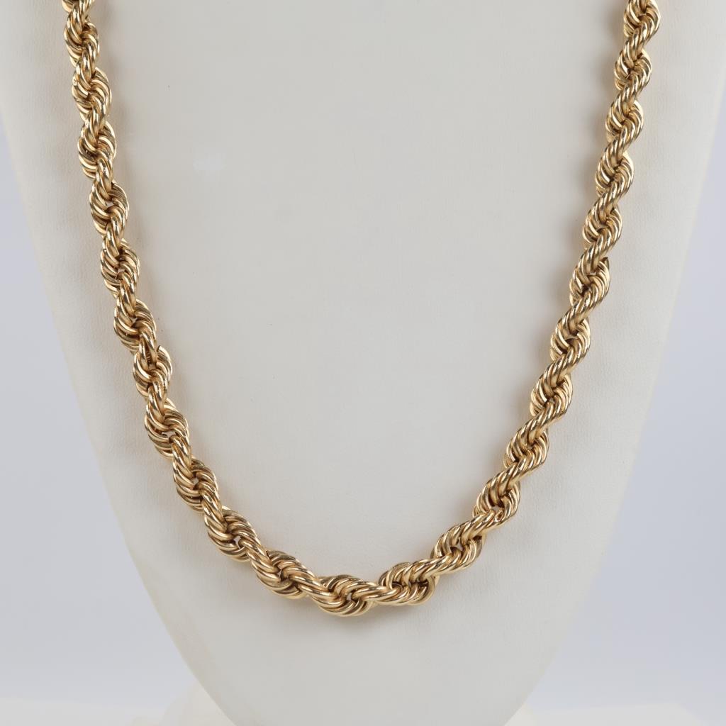 14kt Gold Hollow Rope Necklace | Property Room
