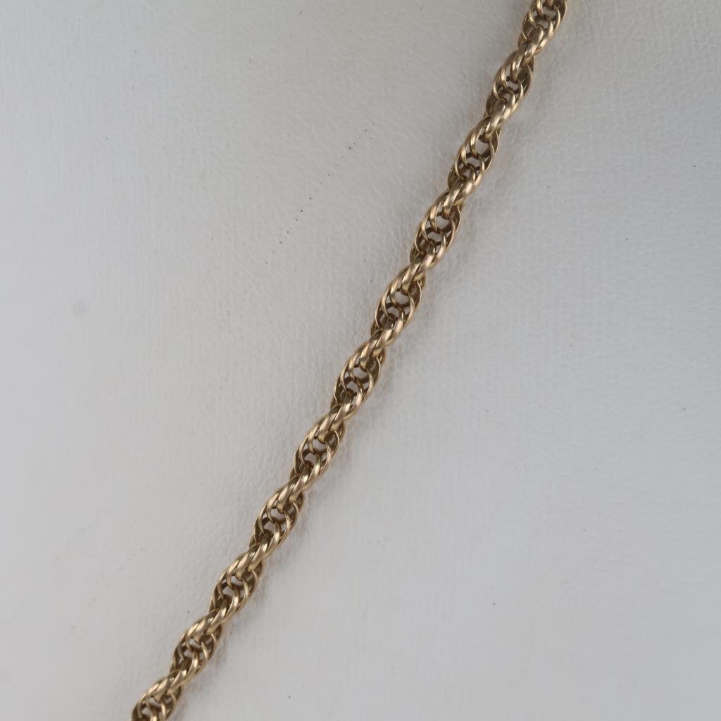 14kt Gold Hollow Twisted Chain Link Necklace | Property Room