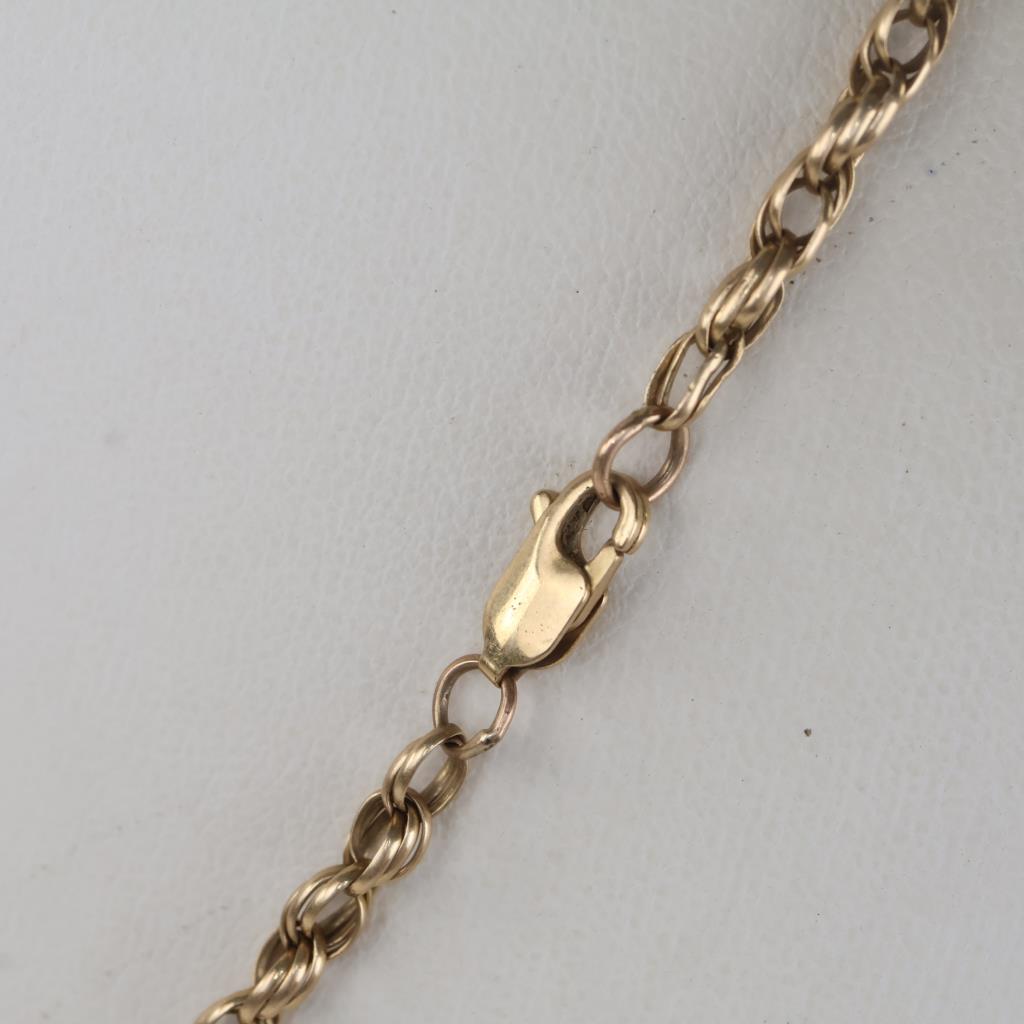 14kt Gold Hollow Twisted Chain Link Necklace | Property Room