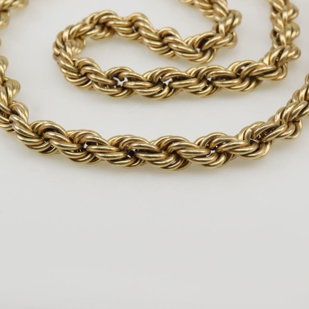 14kt Gold Hollow Twisted Rope Necklace-Evaluated By Our Certified ...