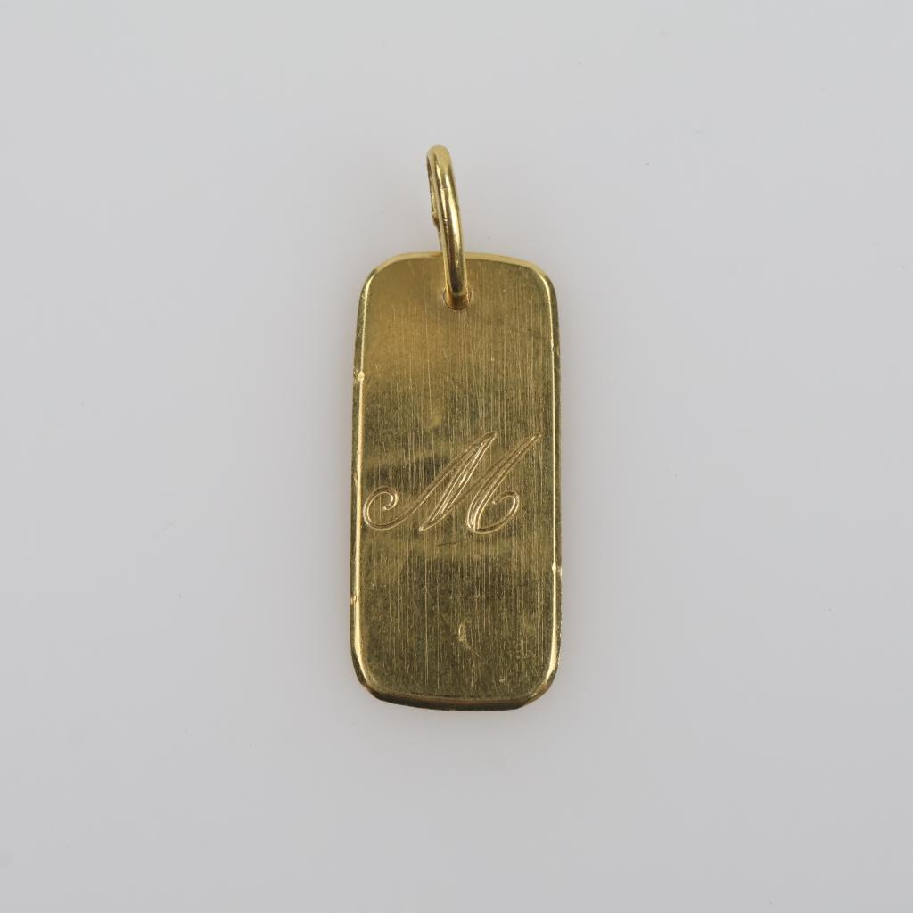 14kt Gold Letter M Pendant | Property Room
