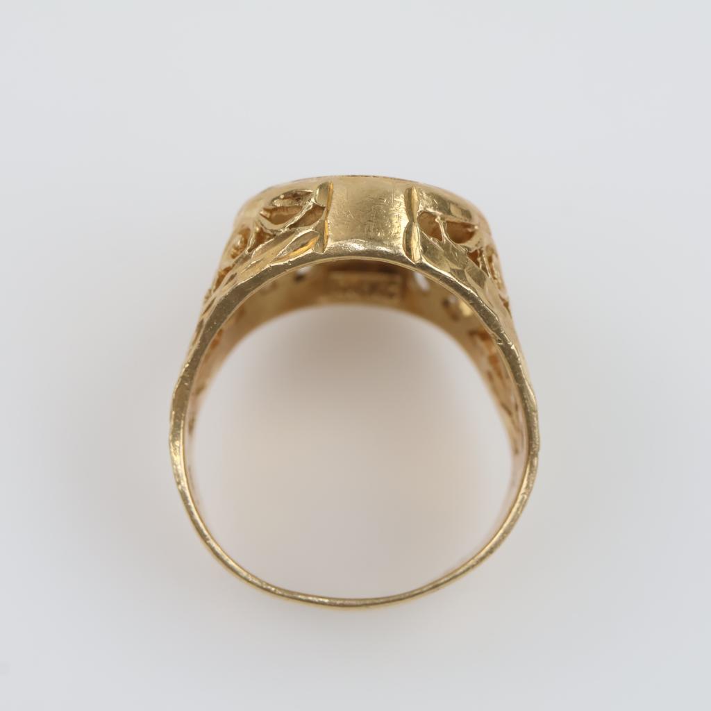 14kt Gold Letter R Signet Ring | Property Room