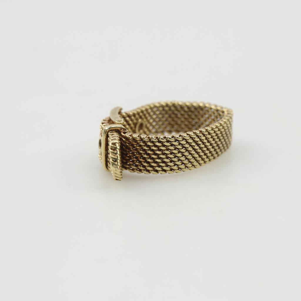 14kt Gold Mesh Buckle Ring | Property Room