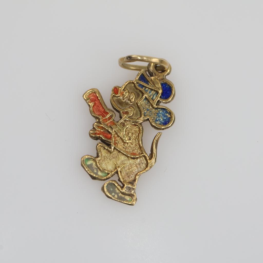 14kt Gold Mickey Mouse Colorized Pendant | Property Room