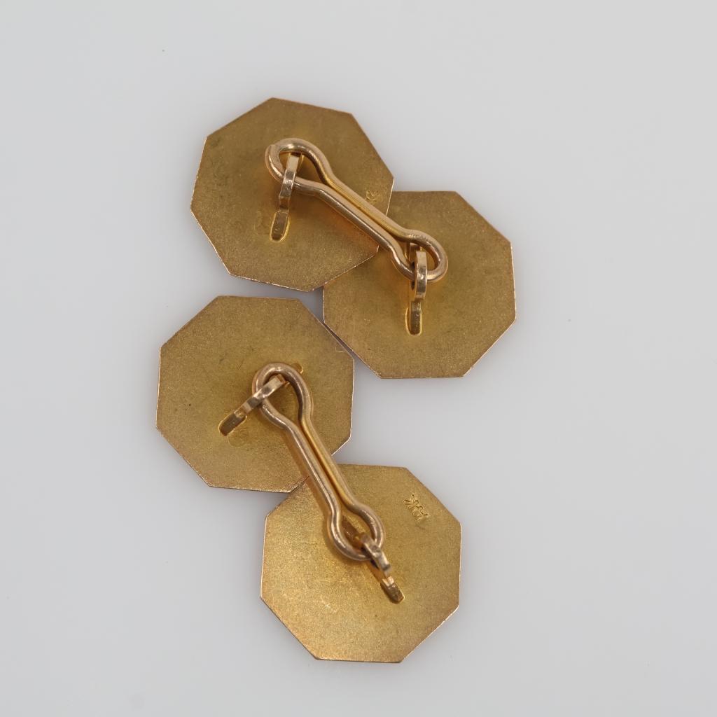 14kt Gold Monogrammed Cufflinks | Property Room