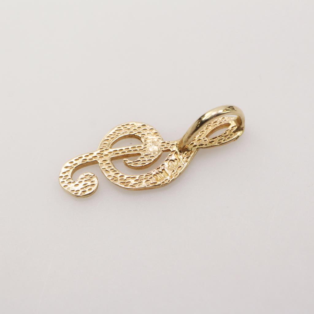 14KT Gold Music Note Pendant | Property Room