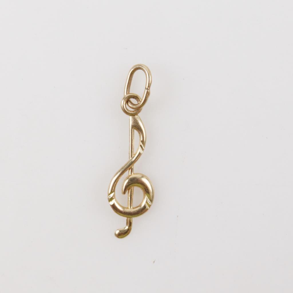 14kt Gold Musical Note Clef Pendant | Property Room