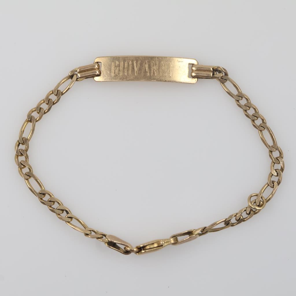 14kt Gold Name Plate Bracelet | Property Room