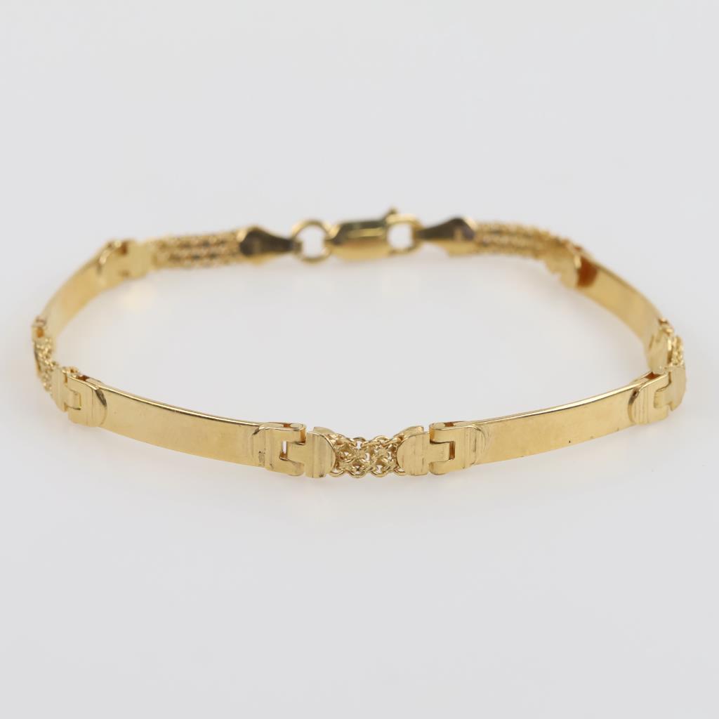 14kt Gold Panel Link Bracelet | Property Room