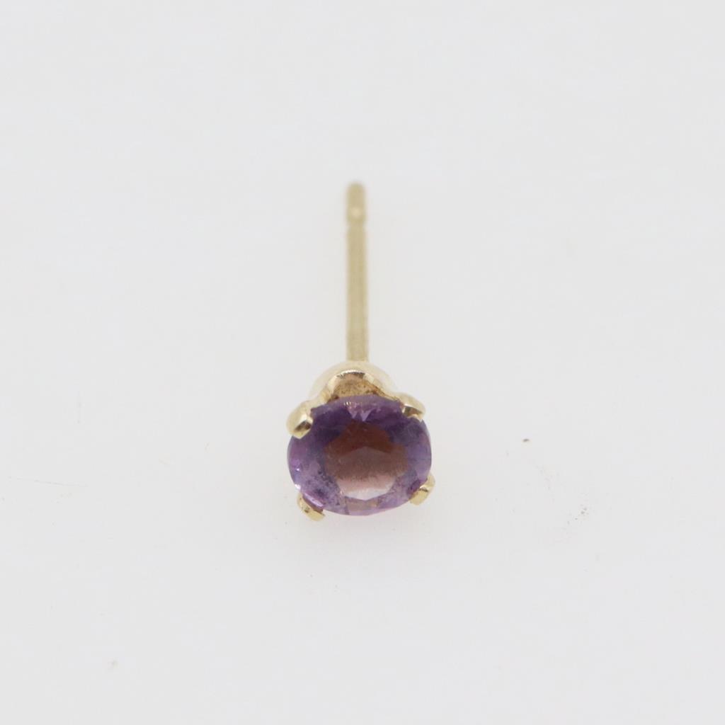 14kt Gold Purple Stone Single Earring | Property Room