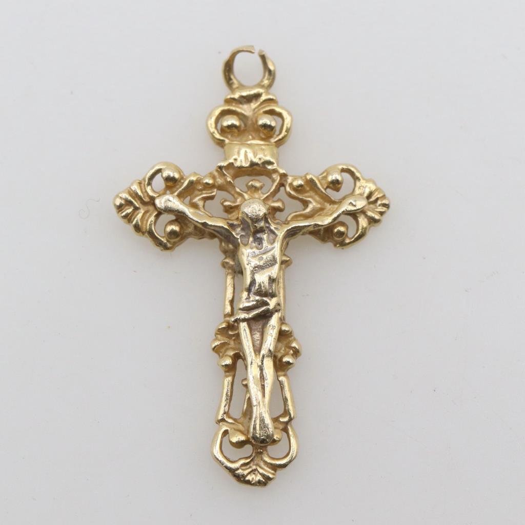 14kt Gold Religious Cross Pendant | Property Room
