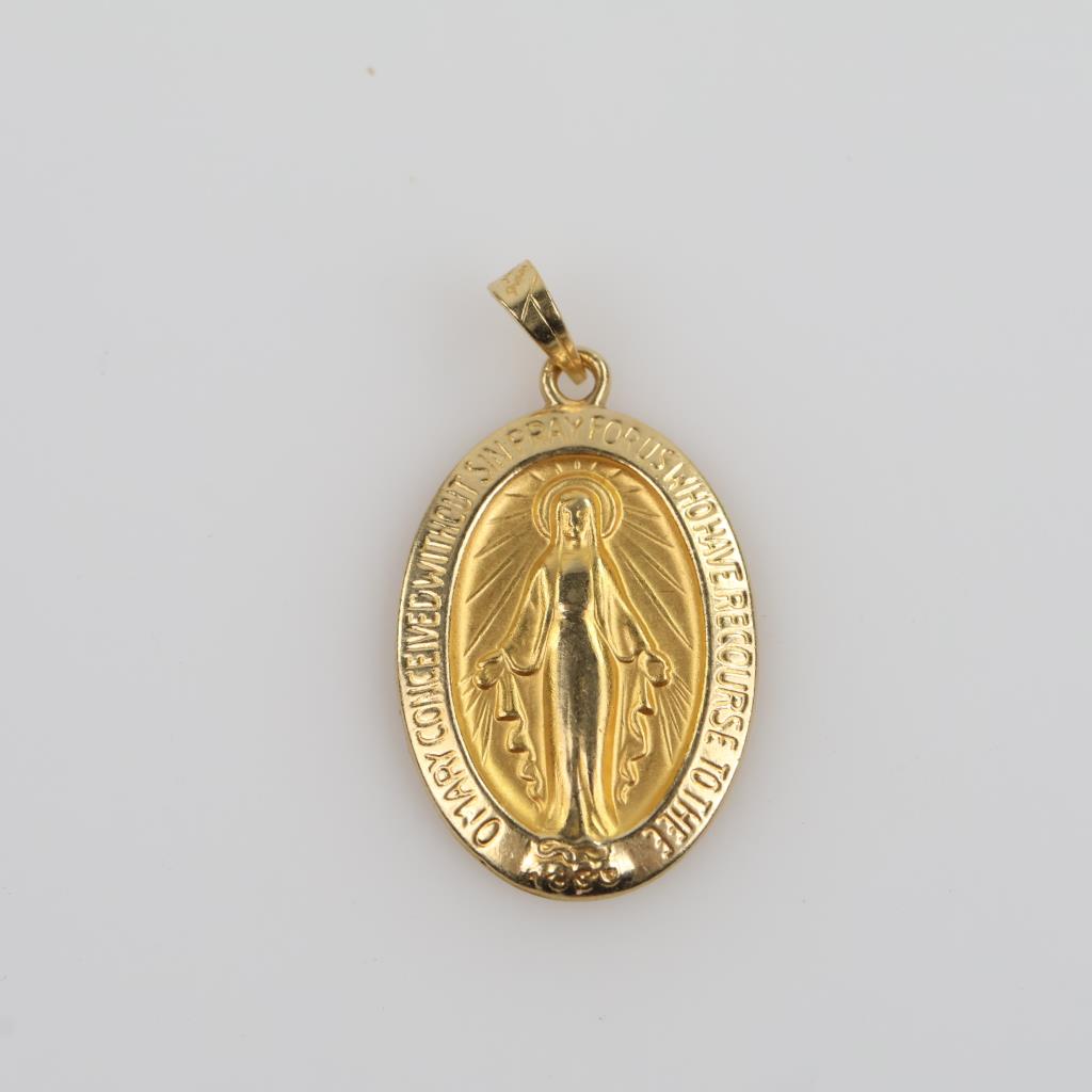 14kt Gold Religious Pendant | Property Room