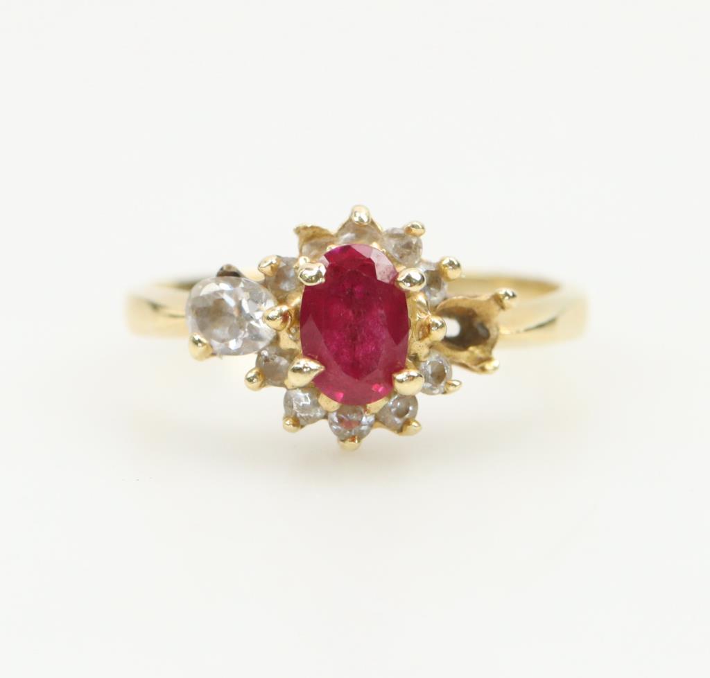14kt Gold Ruby Cubic Zirconia Ring | Property Room