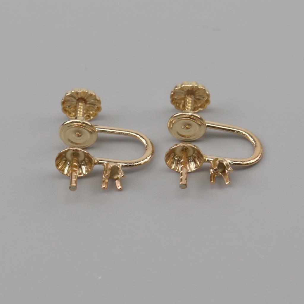 14kt Gold Screw Back Clip-On Earring Findings | Property Room