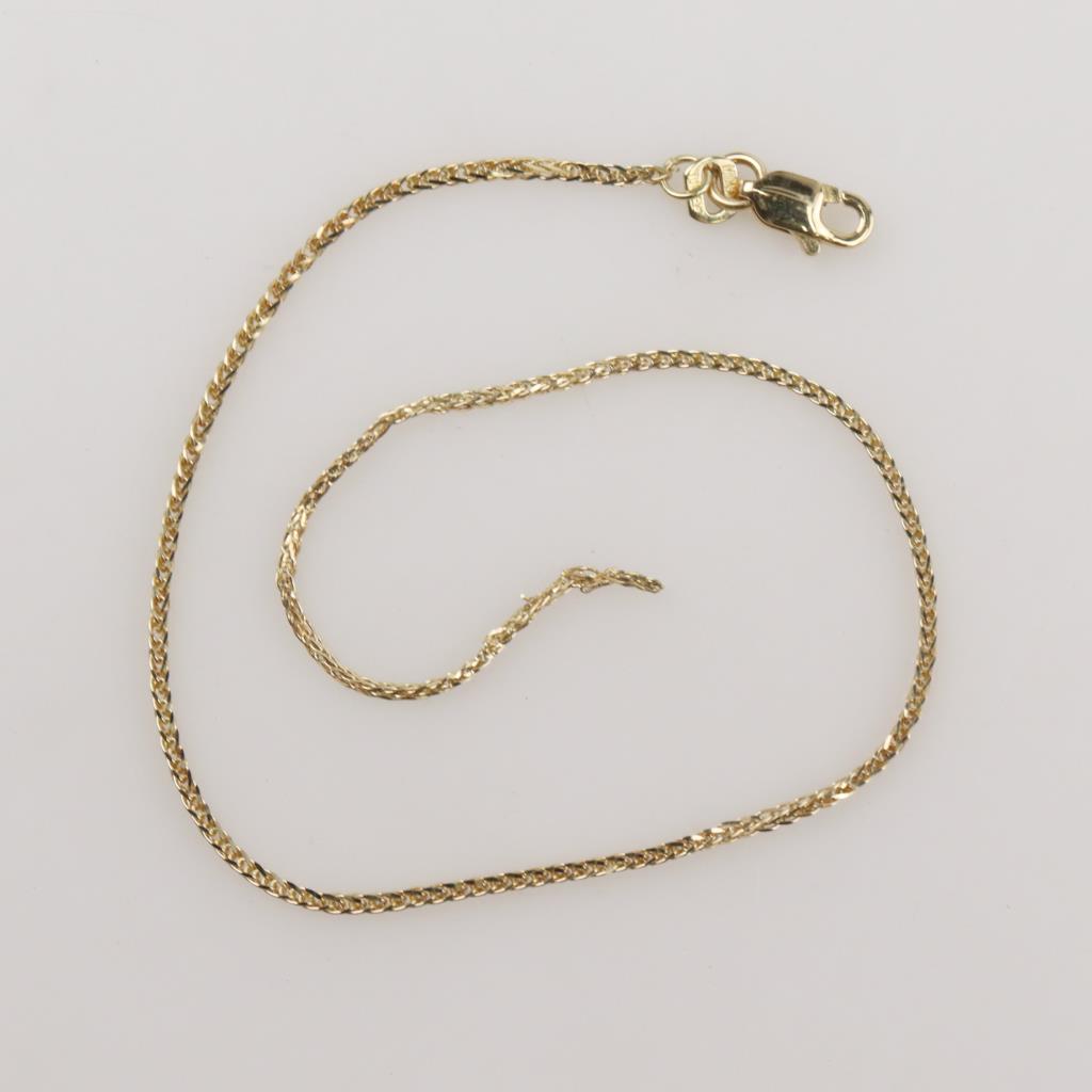 14kt Gold Square Wheat Chain Necklace | Property Room