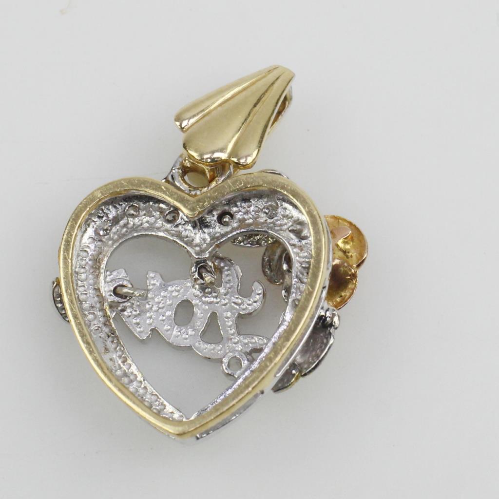 14kt Gold Tri Color Love Heart Pendant | Property Room