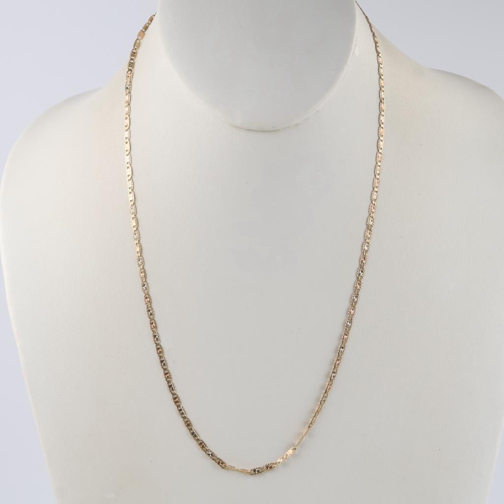 14kt Gold Tri-color Anchor Chain Necklace | Property Room