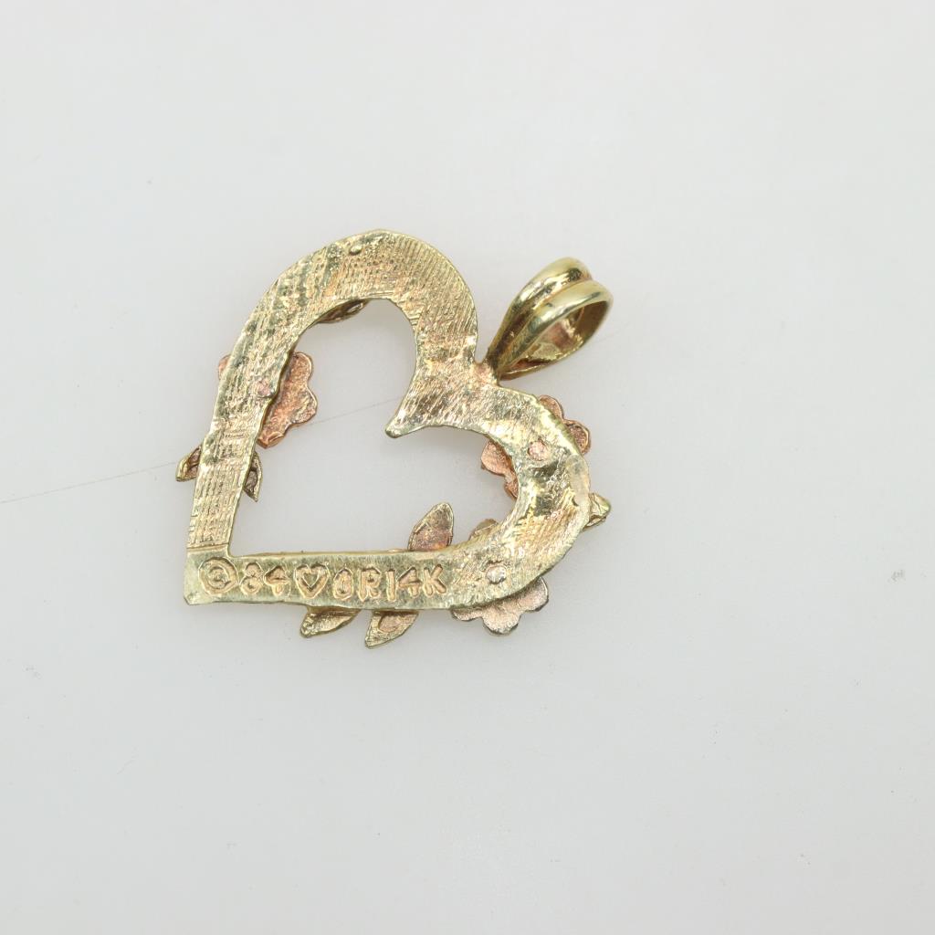 14kt Gold Tri-color Heart Pendant | Property Room