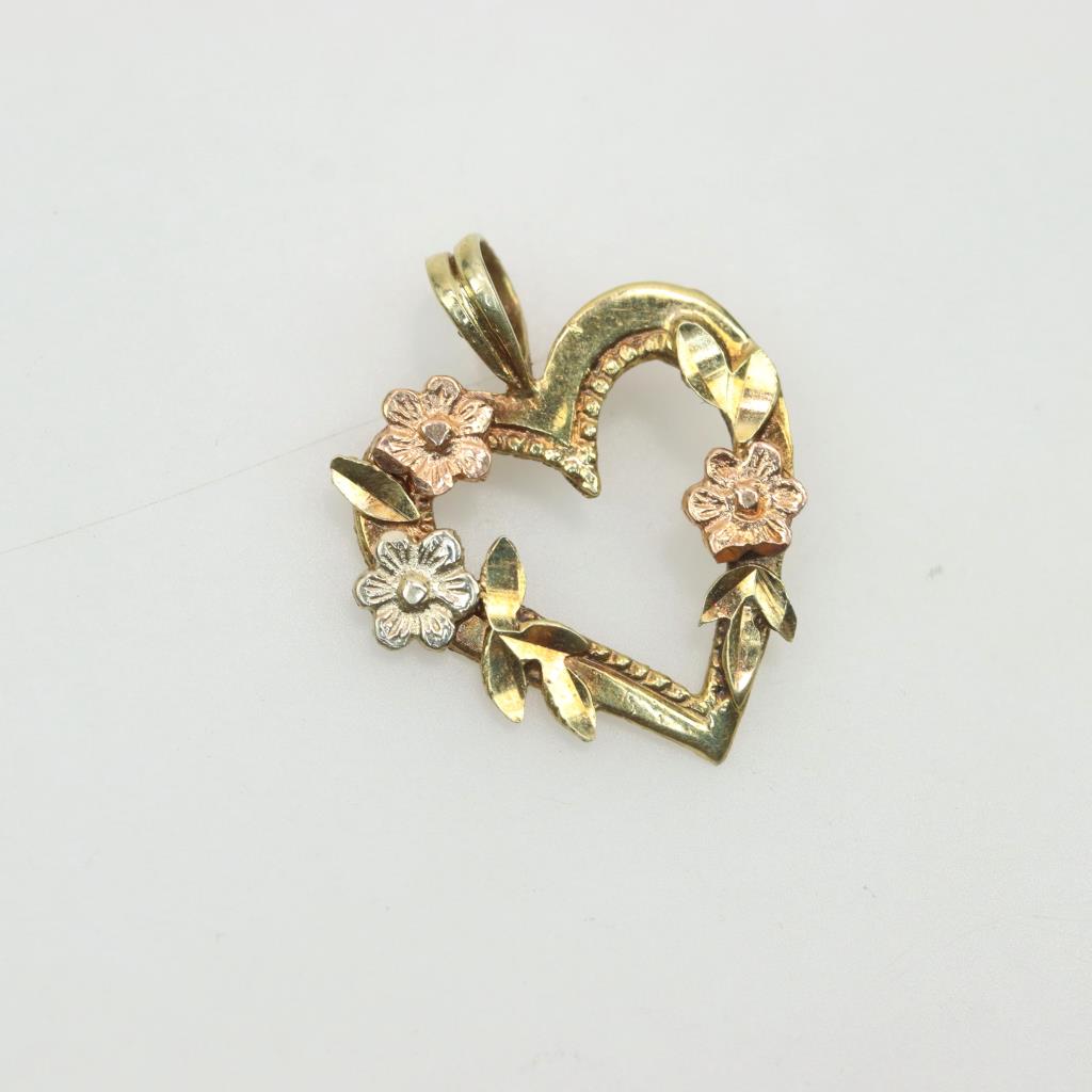 14kt Gold Tri-color Heart Pendant | Property Room