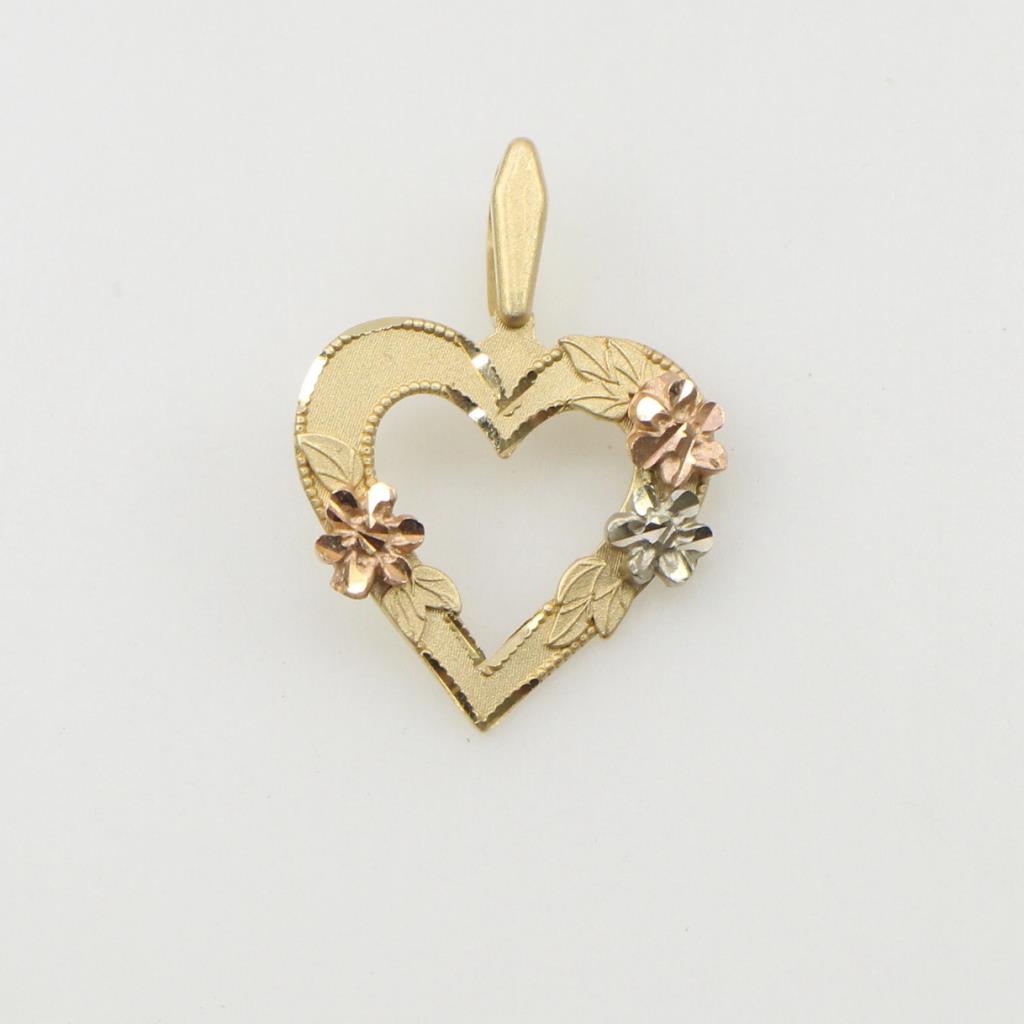 14kt Gold Tri-color Heart Pendant | Property Room