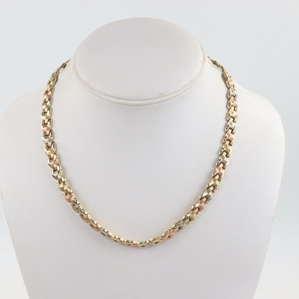 14kt Gold Tri-color Hollow Necklace | Property Room