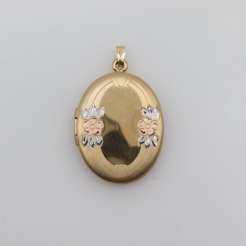 14kt Gold Tri-color Locket | Property Room