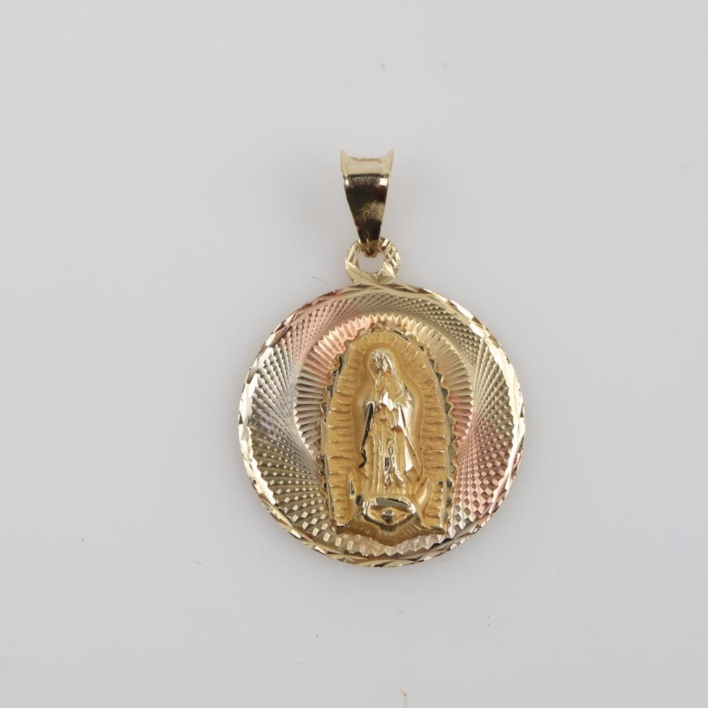 14kt Gold Tri-color Religious Pendant | Property Room