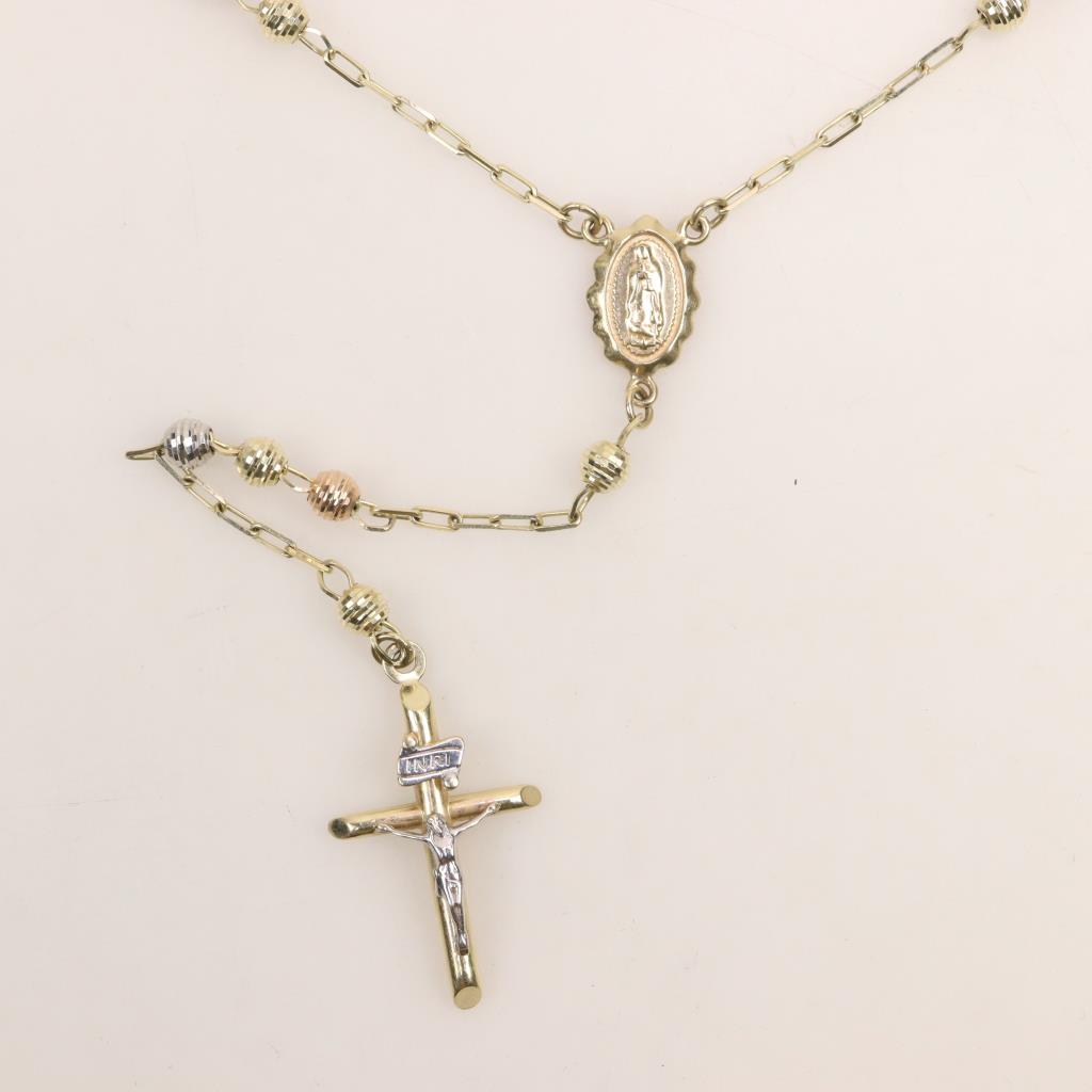 14kt Gold Tri-color Rosary | Property Room