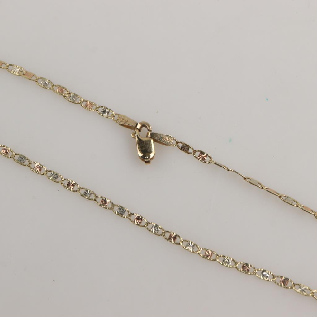 14kt Gold Tri-Color Valentino Chain Necklace | Property Room