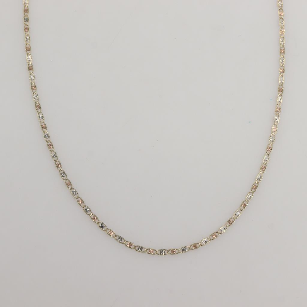 14kt Gold Tri-Color Valentino Chain Necklace | Property Room