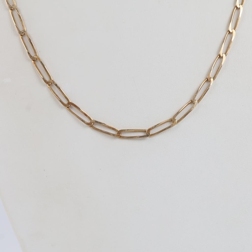 14kt Gold Tubular Link Necklace | Property Room