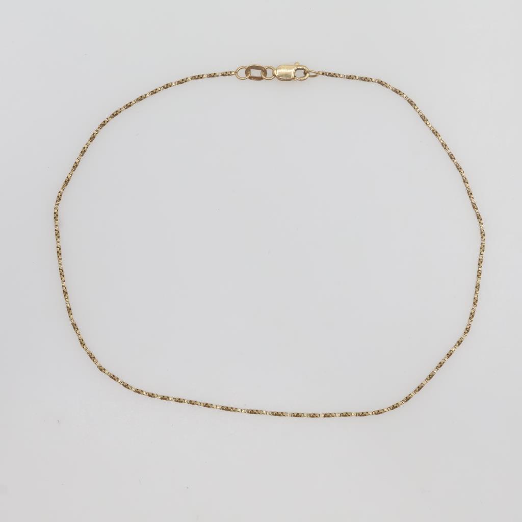 14kt Gold Twisted Box Chain Anklet | Property Room