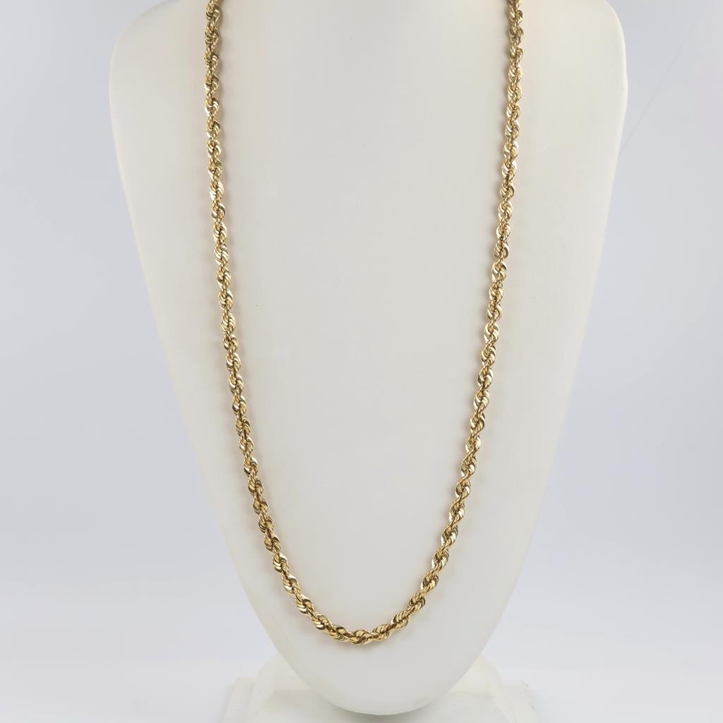 14kt Gold Twisted Rope Chain Necklace | Property Room