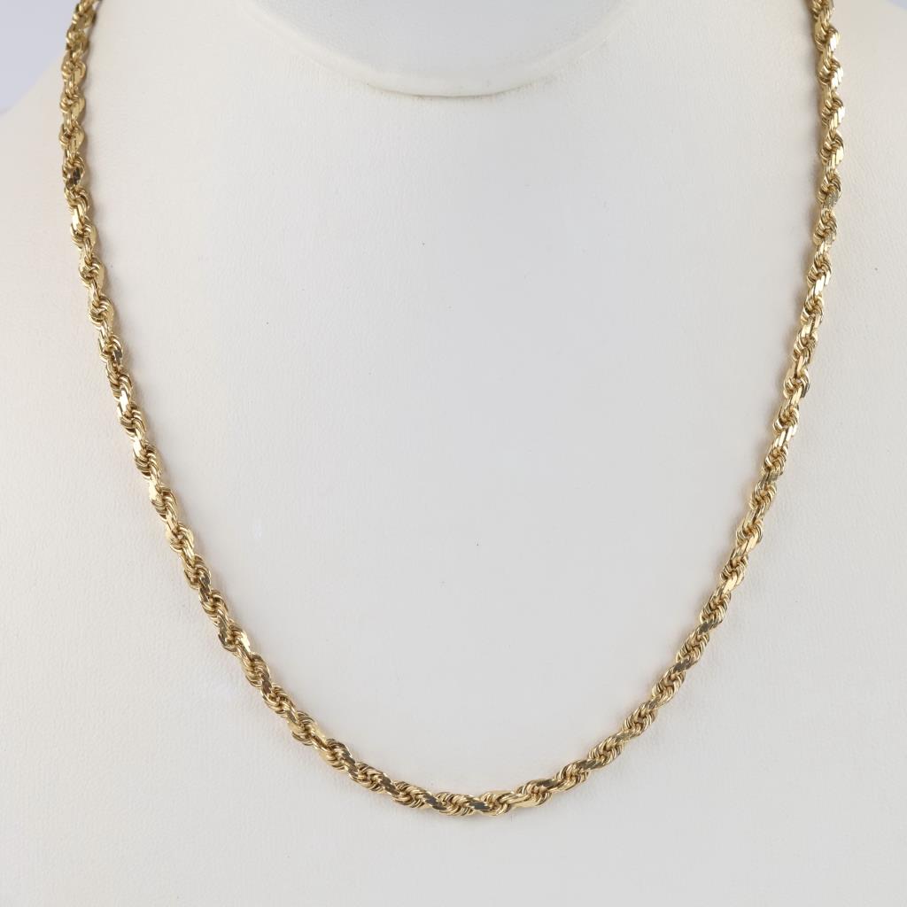 14kt Gold Twisted Rope Chain Necklace | Property Room