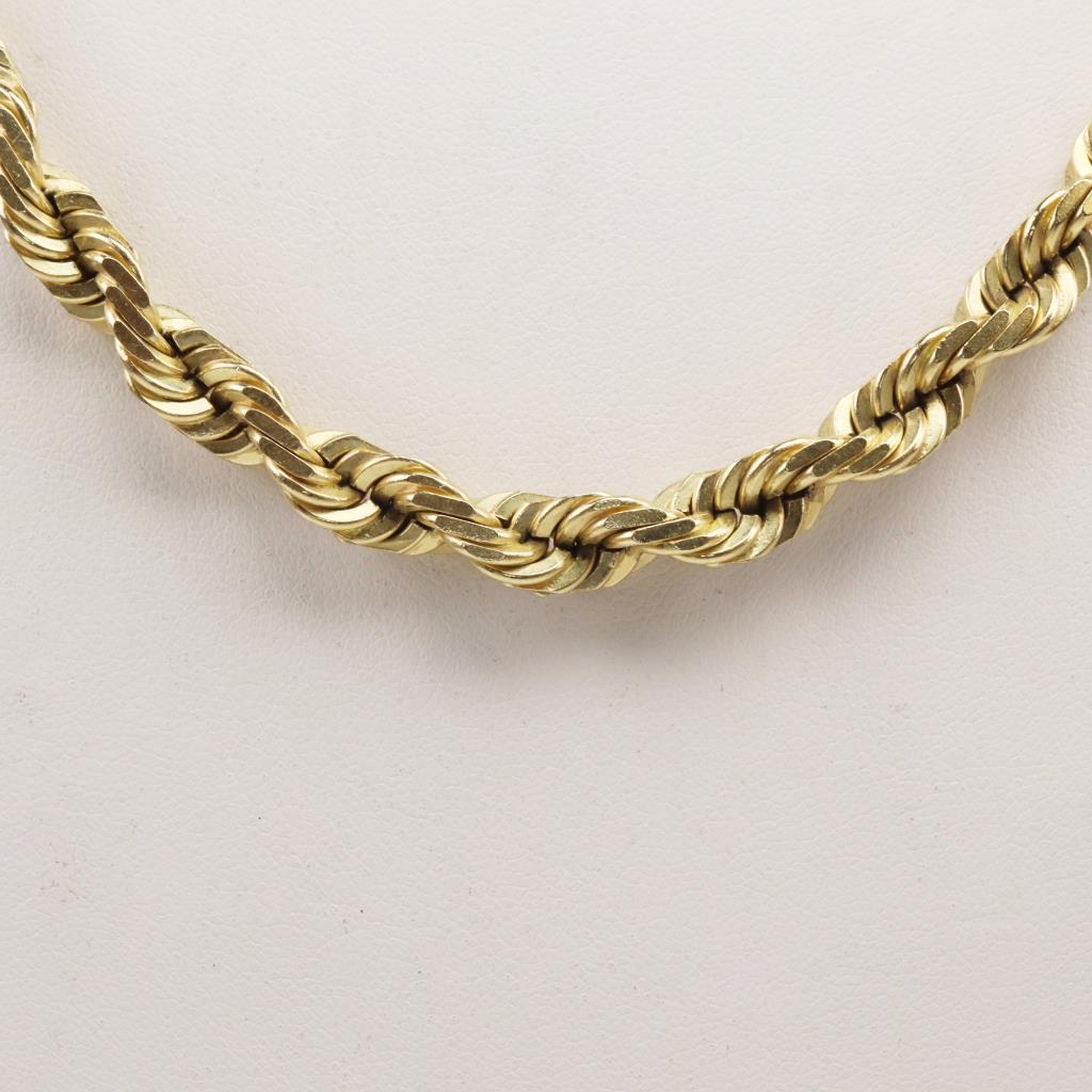 14kt Gold Twisted Rope Chain Necklace-Evaluated By Our Certified ...