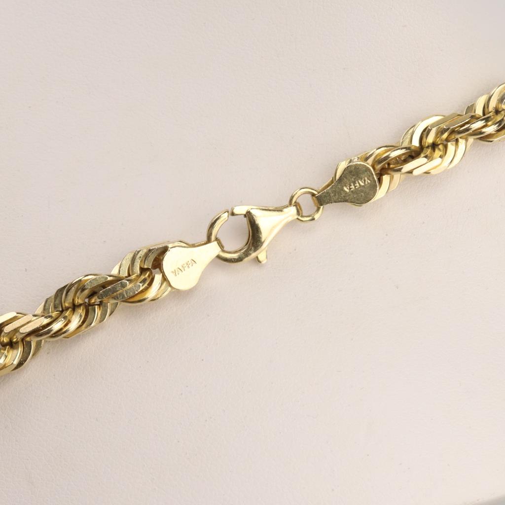 14kt Gold Twisted Rope Chain Necklace-Evaluated By Our Certified ...