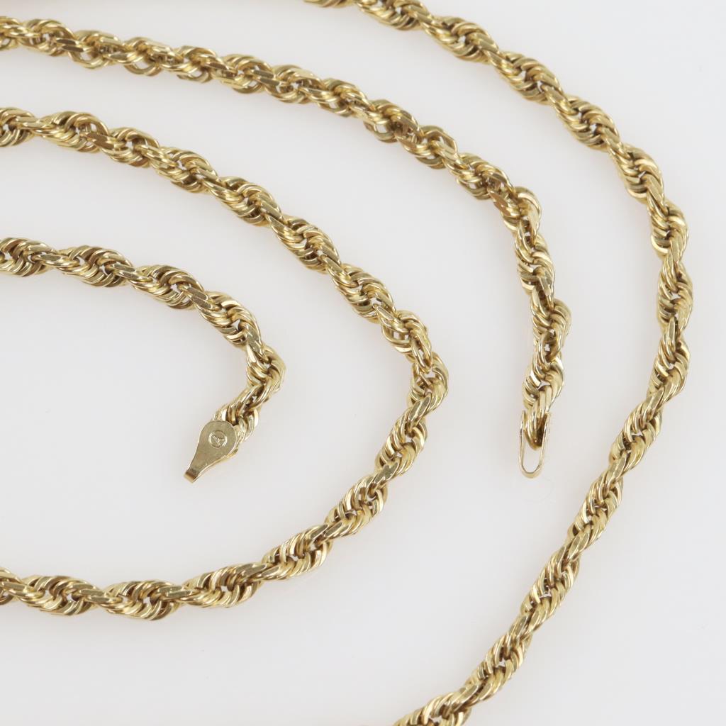 14kt Gold Twisted Rope Chain Necklace-Evaluated By Our Certified ...