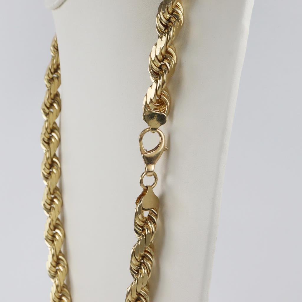14kt Gold Twisted Rope Link Chain Necklace-Evaluated By Our Certified ...