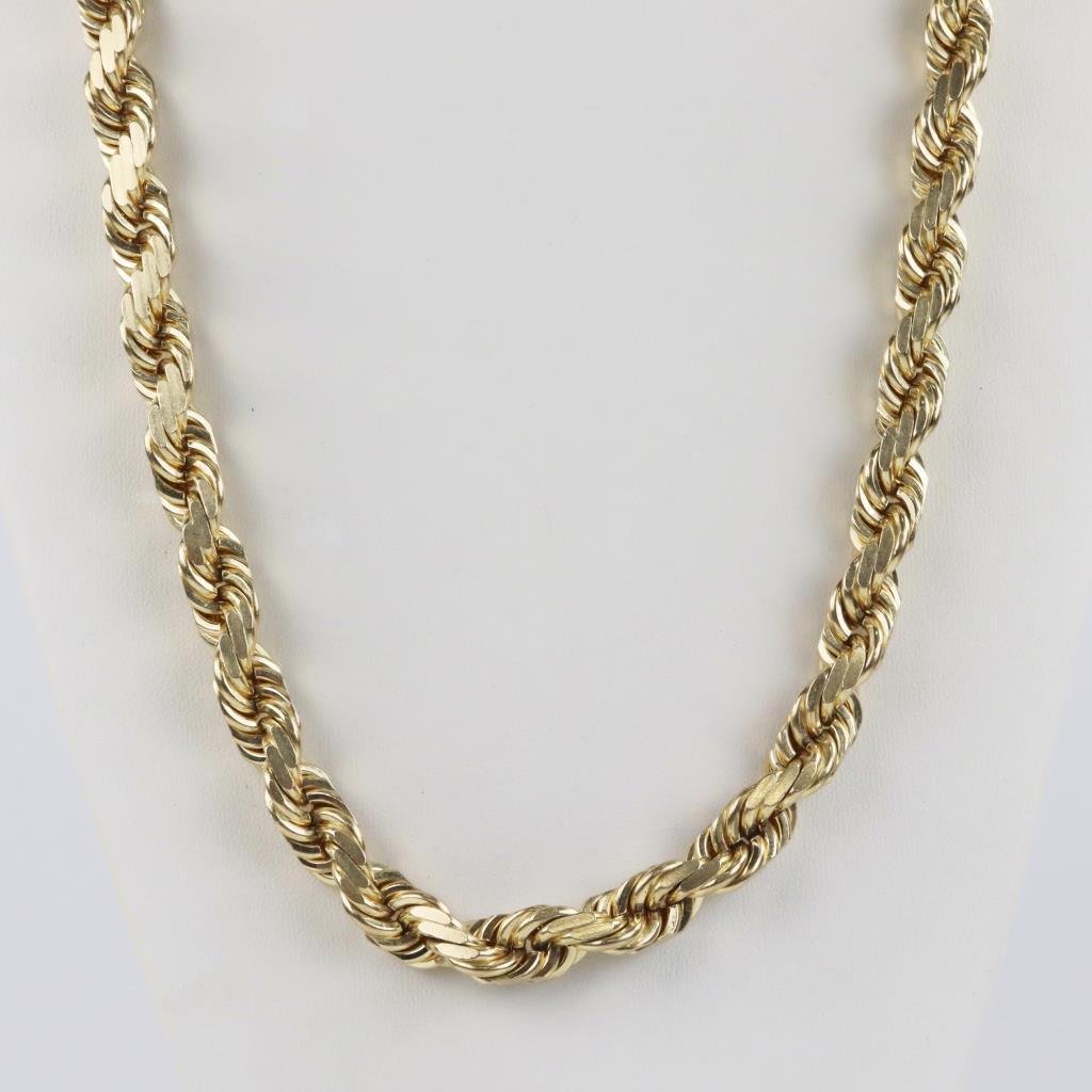 14kt Gold Twisted Rope Link Chain Necklace-Evaluated By Our Certified ...