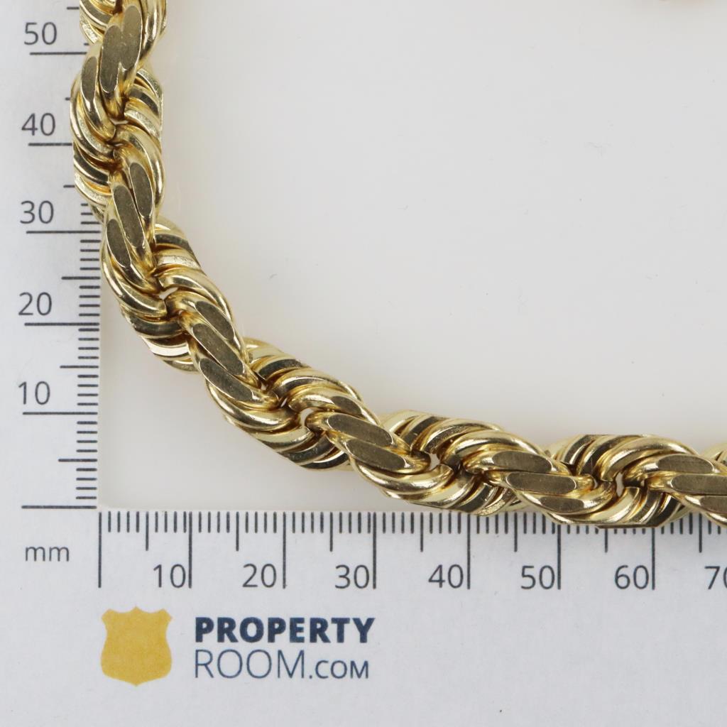 14kt Gold Twisted Rope Link Chain Necklace-Evaluated By Our Certified ...
