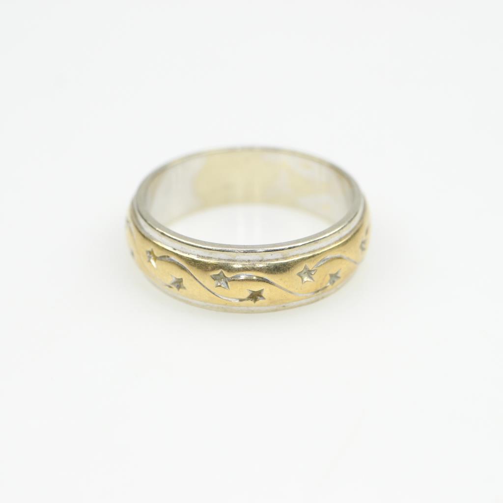 14kt Gold Two Tone Band Star Ring | Property Room