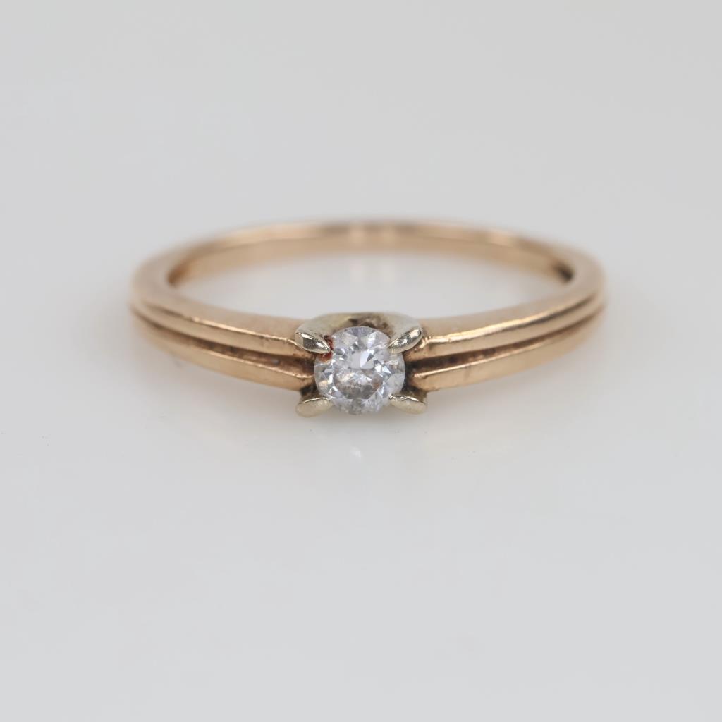 14kt Gold Two-tone Clear Stone Ring | Property Room