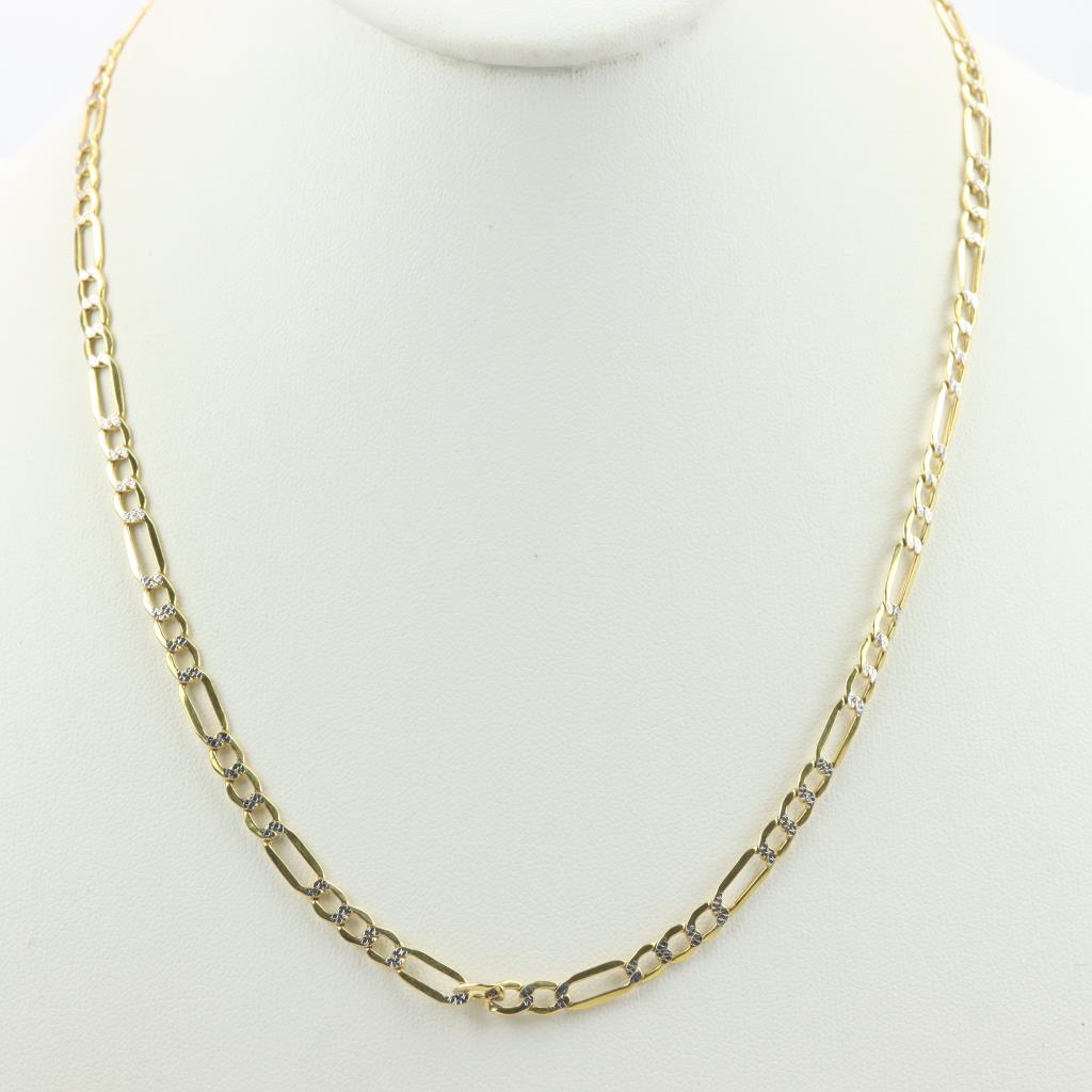 14kt Gold Two-tone Figaro Chain Necklace | Property Room