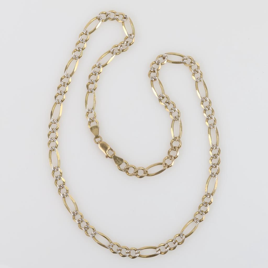 14kt Gold Two-Tone Figaro Chain Necklace | Property Room