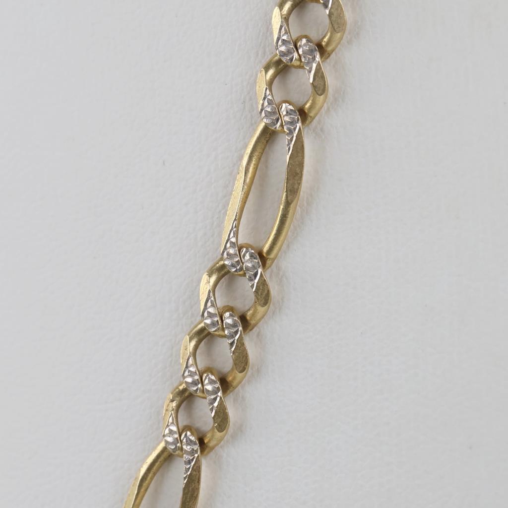 14kt Gold Two-Tone Figaro Chain Necklace | Property Room