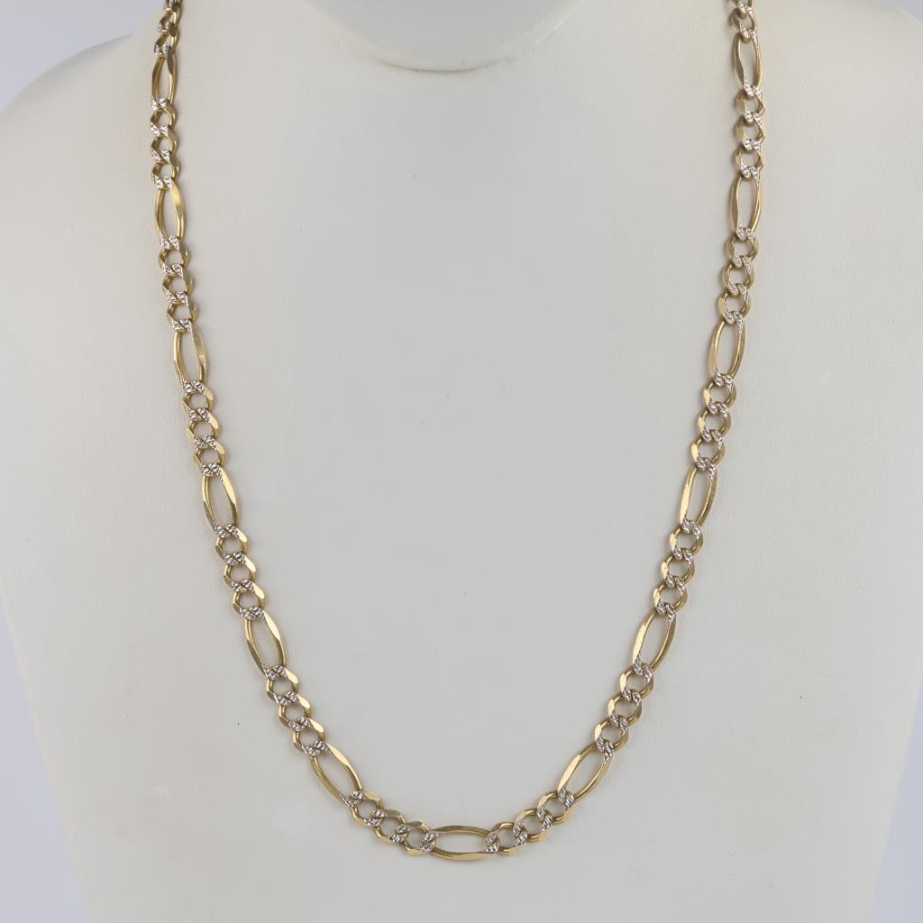 14kt Gold Two-Tone Figaro Chain Necklace | Property Room