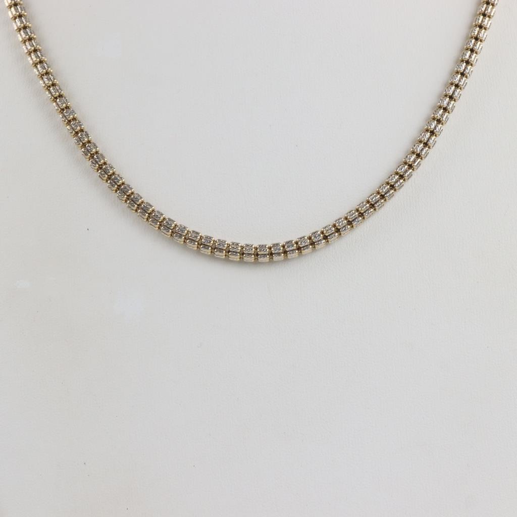 14kt Gold Two-tone Hollow Chain Necklace | Property Room