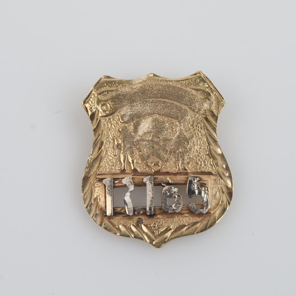 14kt Gold Two-tone Police Badge Pendant | Property Room