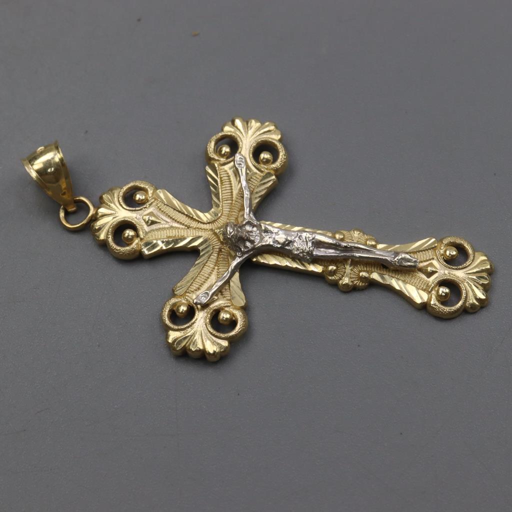 14Kt Gold Two-Toned Cross Pendant | Property Room