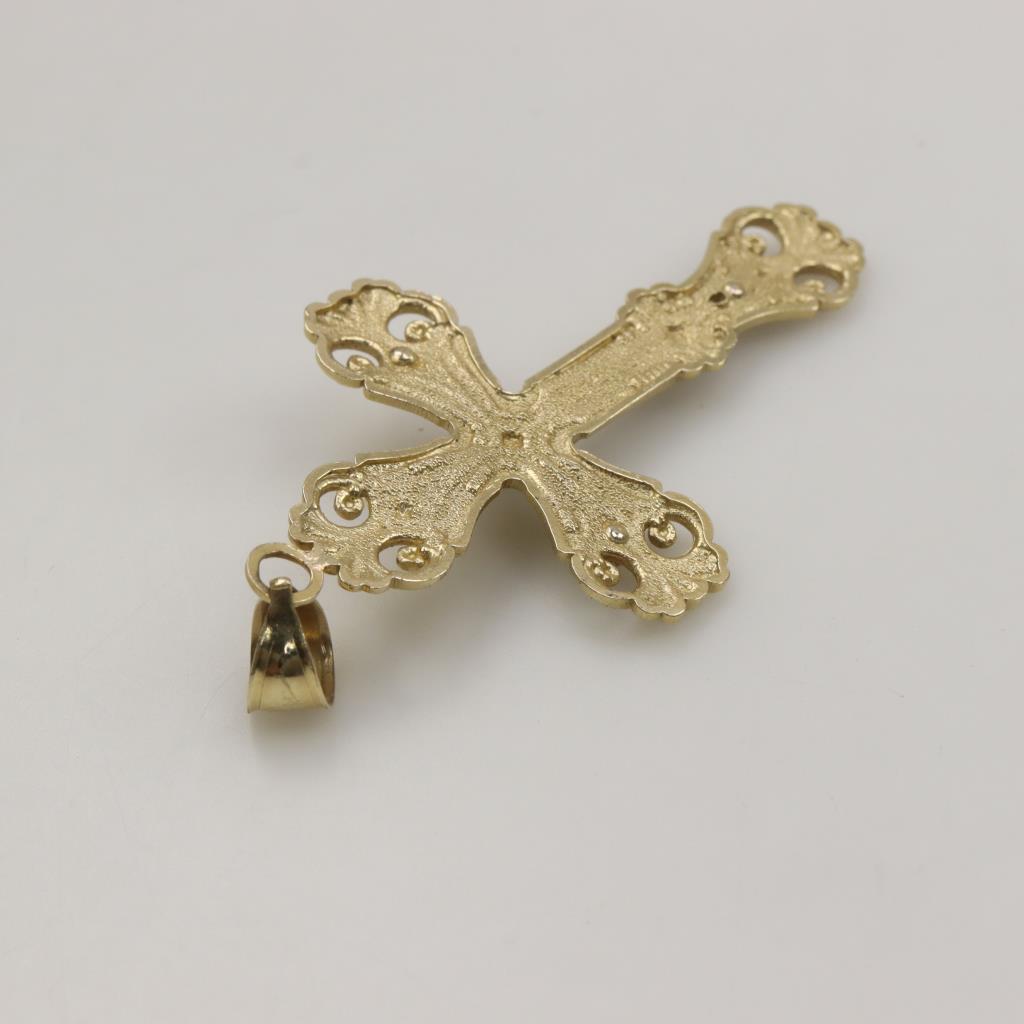 14Kt Gold Two-Toned Cross Pendant | Property Room